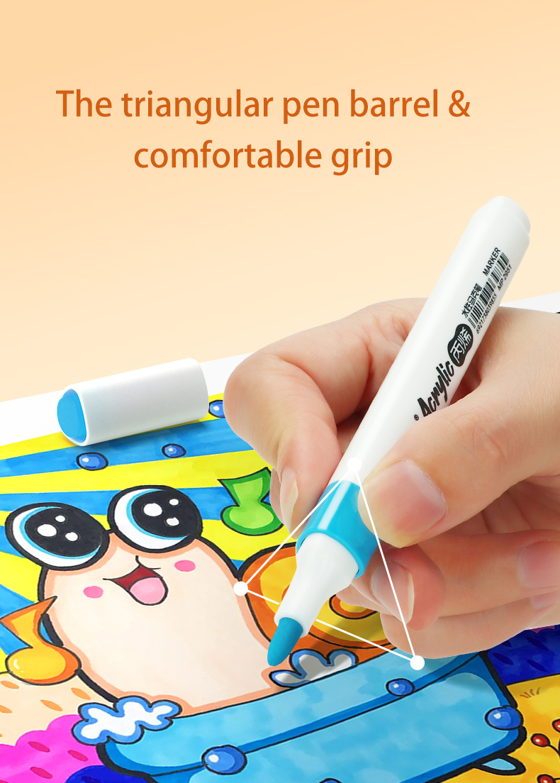 MP2951 12/24/36/48/60 Color Set Acrylic Marker - BAOKE Stationery