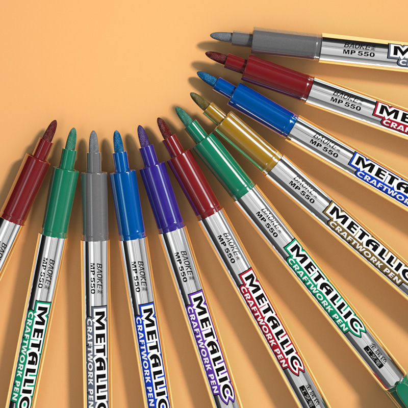 MP550 6 Color Metalized Marker - BAOKE Stationery