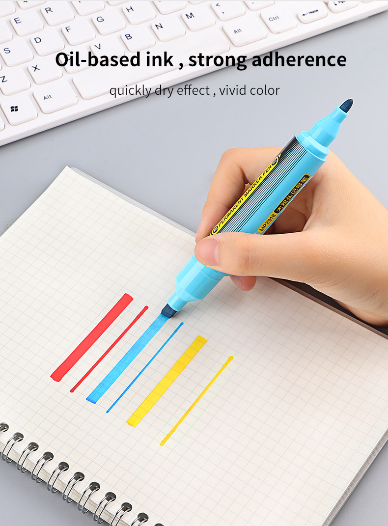 MP2918-12 Color Set Dual Tip Permanent Marker - BAOKE Stationery